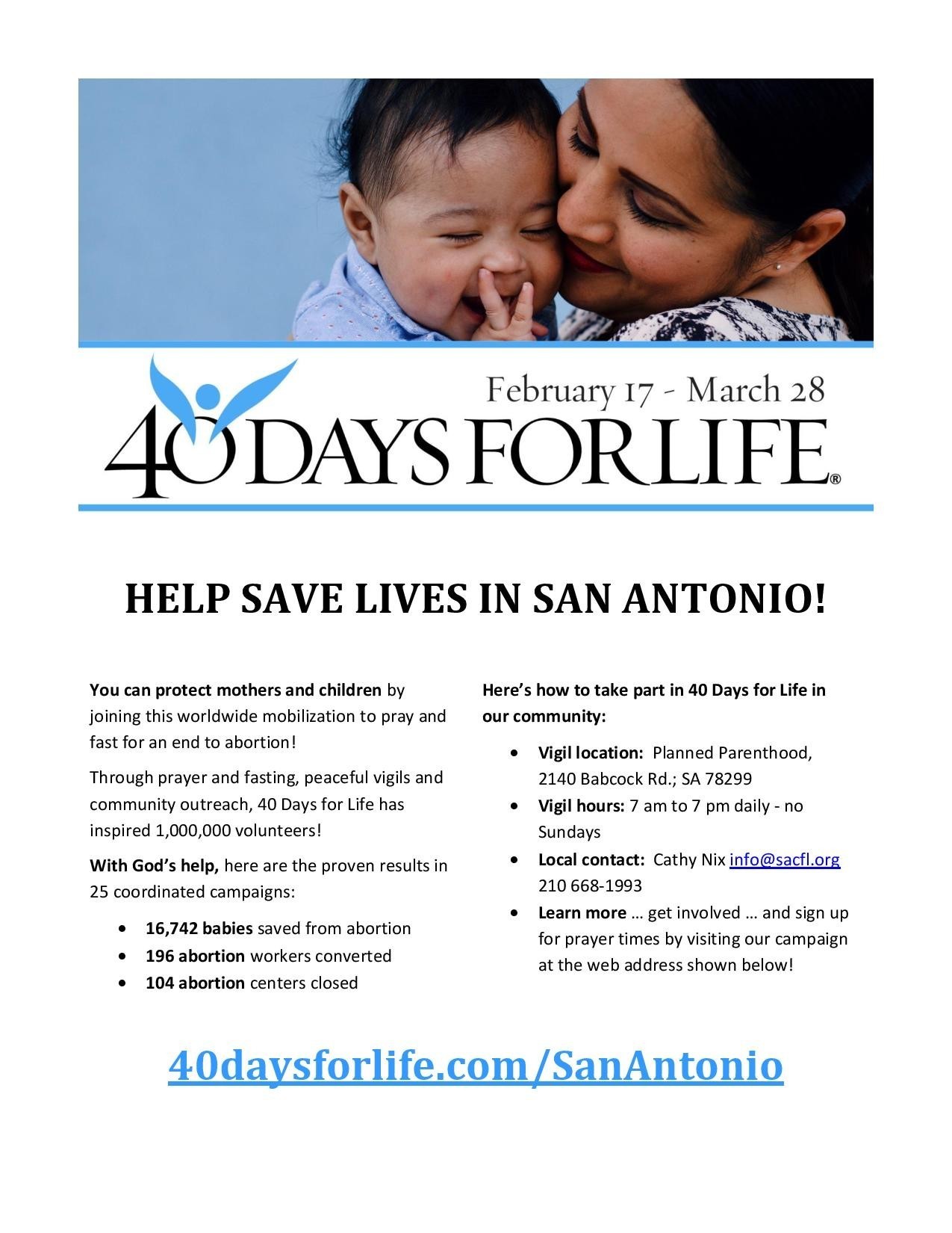 Upcoming Events | The San Antonio Coalition for Life